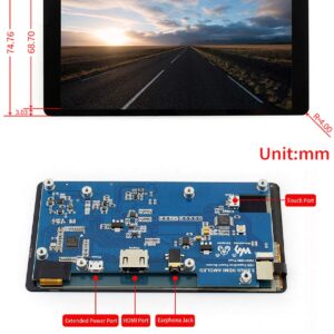 5.5inch Capacitive Touch AMOLED Display, 1080x1920 Pixel LCD Screen with Toughened Glass Cover, Support Raspberry Pi Raspberry Pi 4B/3B+/3B/2B/Zero/Zero W/Jetson Nano/Windows 11 /10 /8.1 /8 /7