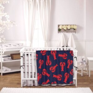 Watercolor Lobster Baby Blanket Newborns Toddlers Blanket Soft Swadding Blanket 30x40 Inch