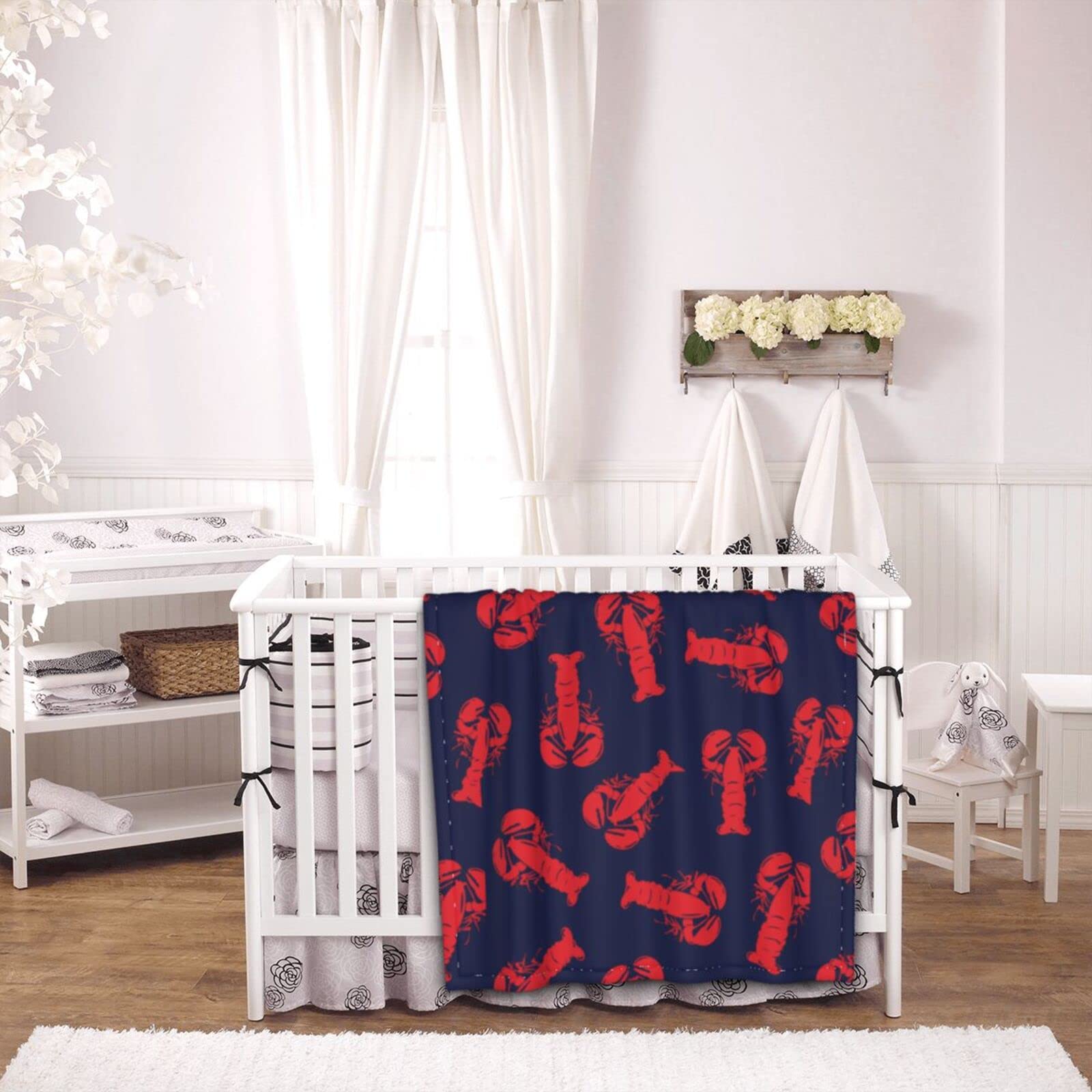 Watercolor Lobster Baby Blanket Newborns Toddlers Blanket Soft Swadding Blanket 30x40 Inch