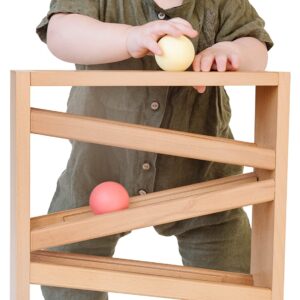 Montessori Ball Tracker Wooden Ball Drop - Wood Toys for 3 Year Old - Educational Toy for Baby and Toddler - Ball Ramp Maze Run Track - Baby Ball Drop Toy - First Birthday Gift 18 Months