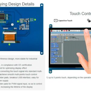 for Raspberry Pi 7inch HDMI LCD (C) Rev4.1, 7" 1024×600 Capacitive Touch Screen IPS Display Monitor for Raspberry Pi 4B/3B+/3B/2B/B+/A+/Zero W/WH/BeagleBone Black/Banana Pi, PC Windows 10/8.1/8/7