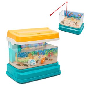 aquarium fishing toy for kids, fishing game toy for toddlers with light and music, mini kids aquarium toy gift for boys and girls