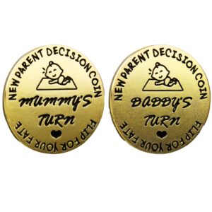 new baby gifts for parents,double-sided decision coin gift for new mom and dad,funny baby shower gifts for couple,gifts for pregnant women as mother's day,father's day，g-gold