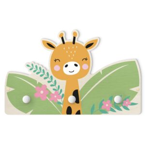 bilderwelten children's coat rack - baby giraffe in the jungle, dimension hxw: 9.84x15.74 in.