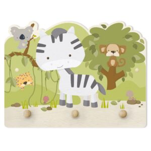 bilderwelten children's coat rack - baby zebra in der savanne, dimension hxw: 11.81x15.74 in.