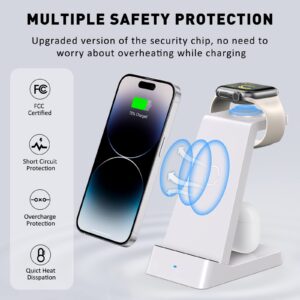 Wireless Charging Station,18W Fast Wireless Charger Compatible with iPhone 14/13/12/11/Pro/Max/SE/XS/XR/X/8 Plus/8, 3 in 1 Wireless Charging Dock Stand for Apple Watch Series & Airpods (with Adapter)