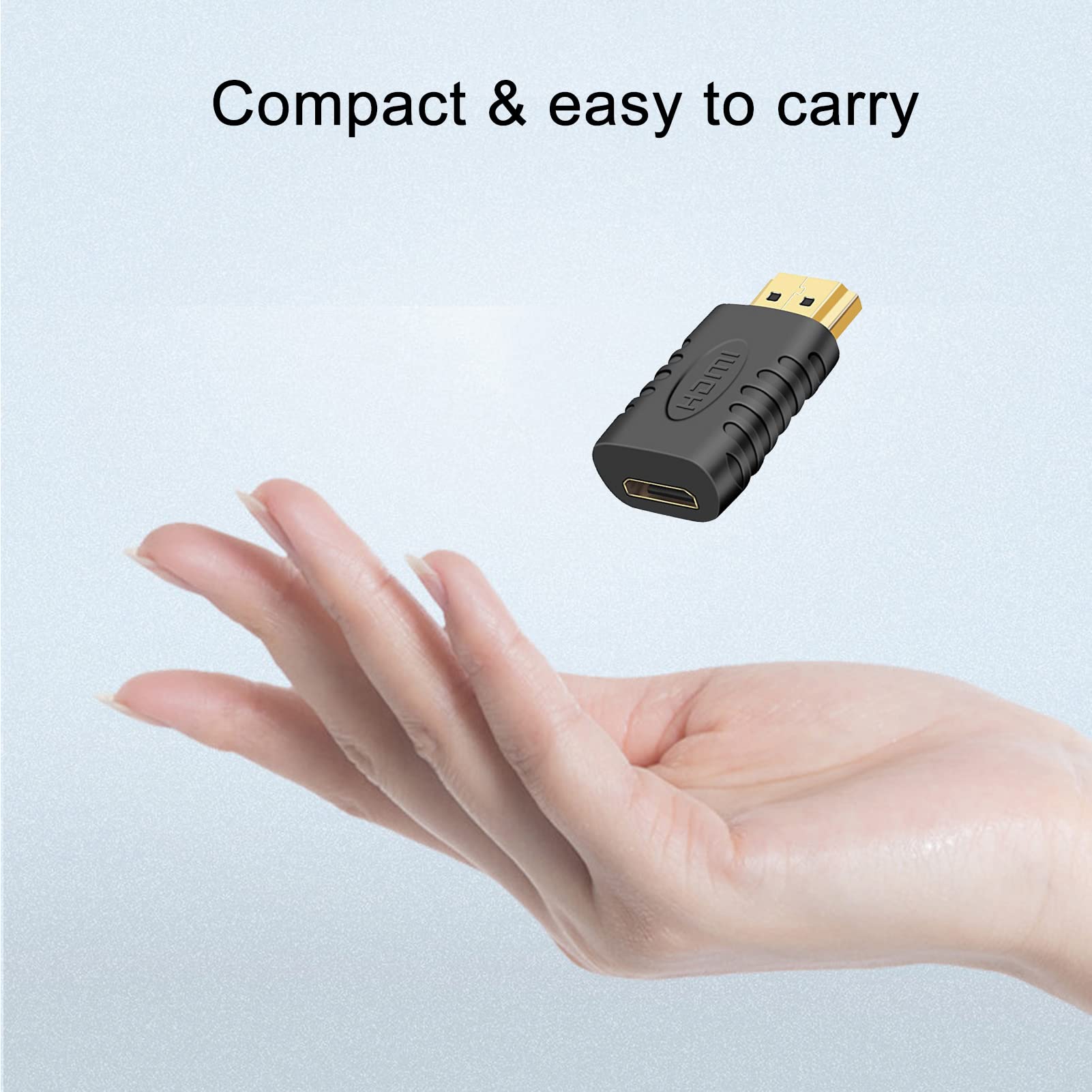 CLAVOOP HDMI to Mini HDMI Adapter, Mini HDMI Female to HDMI Male Connector Support 3D 4K 1080P -1 Pack