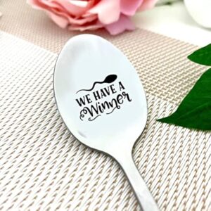 we have a winner you're going to be a daddy spoon pregnancy reveal spoon fun announcement ideas husband gift idea engraved stainless steel spoon for new dad