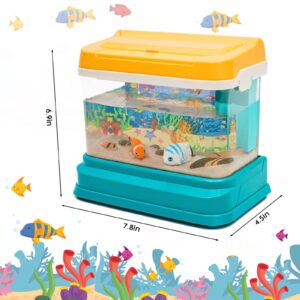 Aquarium Fishing Toy for Kids, Fishing Game Toy for Toddlers with Light and Music, Mini Kids Aquarium Toy Gift for Boys and Girls