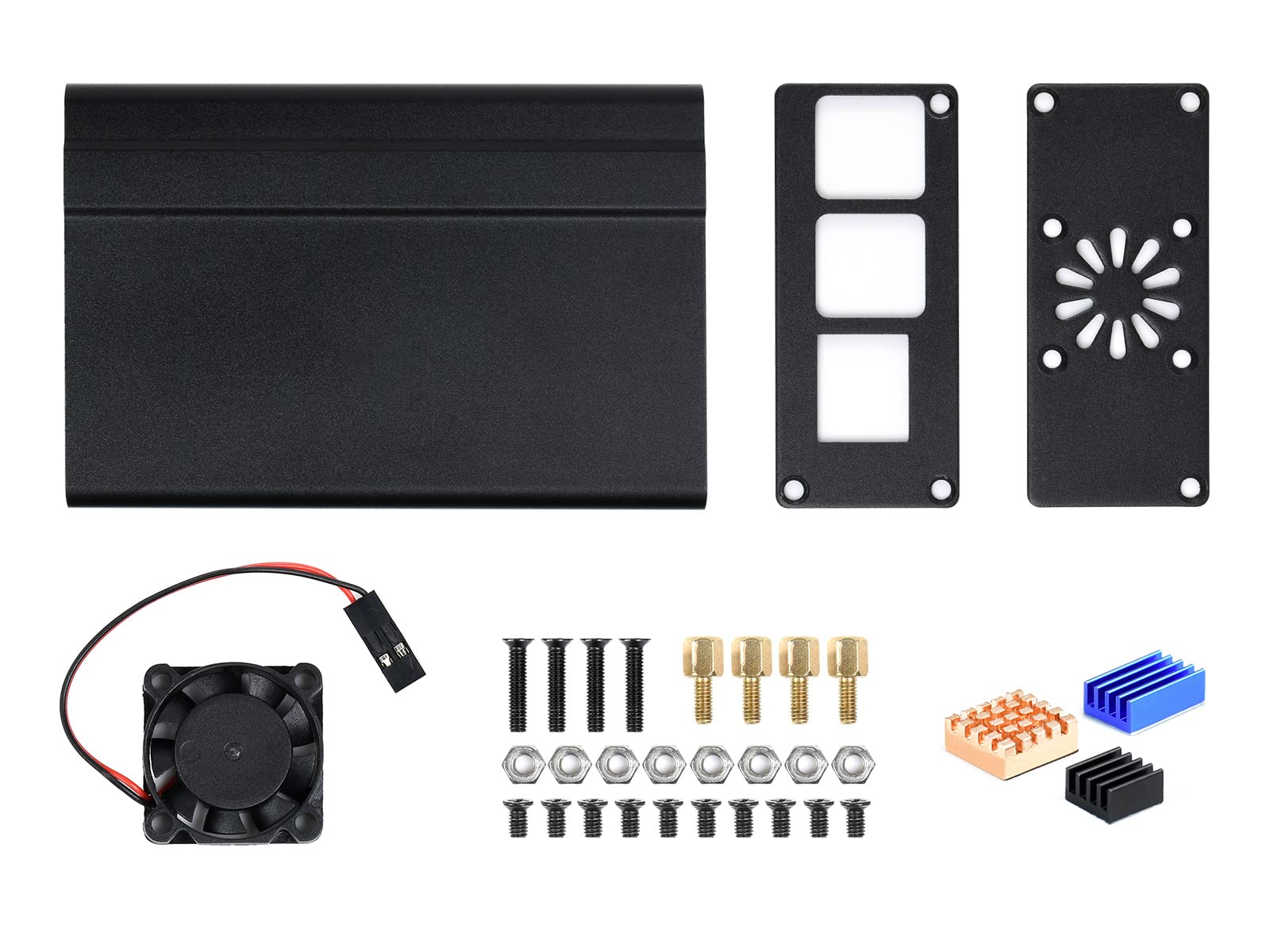 Waveshare DIN Rail Aluminum Case for Raspberry Pi 4 with Cooling Fan and Heatsinks