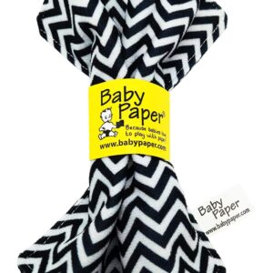 Baby Paper Original Crinkle Sensory Toy | Black and White Zig Zag and Turquoise Zig Zag 2-Pack | Crinkle Paper for Babies | Sensory Baby Toys