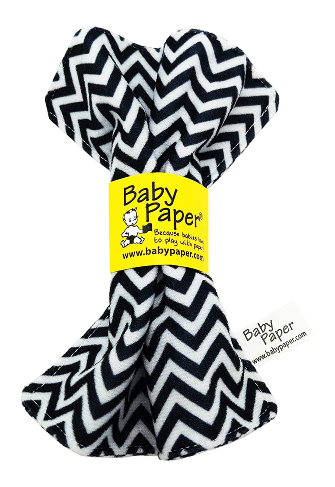 Baby Paper Original Crinkle Sensory Toy | Black and White Zig Zag and Turquoise Zig Zag 2-Pack | Crinkle Paper for Babies | Sensory Baby Toys