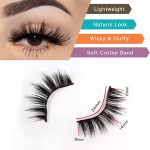 14 Pairs False lashes 3D Faux Mink Eyelashes Fluffy Lashes Natural Look Fake Eyelashes Handmade Reusable Strip Lashes Costume Eyelashes