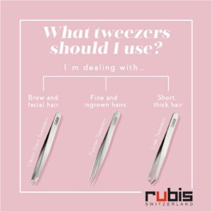 Rubis Stainless Steel Pointed Tweezers for Precise Eyebrows and Hair Removal, 1K003RG, Red Gold,Rubis Switzerland Swiss Made World Renowned Precision