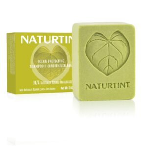 naturtint shampoo & conditioner bar (lemon lime) - naturally derived ingredients, cruelty free, all hair types, travel approved