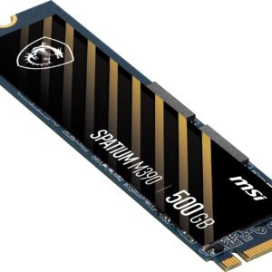 MSI SPATIUM M390 NVMe M.2 500GB Internal Gaming SSD PCIe Gen3 up to 3300MB/s 3D NAND Up to 1200 TBW