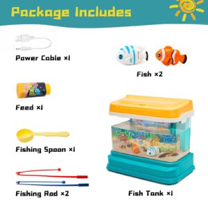 Aquarium Fishing Toy for Kids, Fishing Game Toy for Toddlers with Light and Music, Mini Kids Aquarium Toy Gift for Boys and Girls