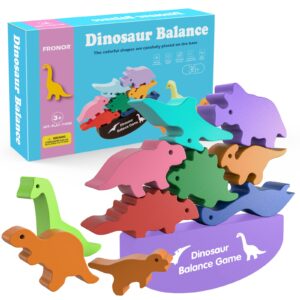 FRONOR Toys for 3-7 Year Old Boys Girls, Dinosaur Building Wooden Blocks STEM Montessori Educational Stacking Toys Birthday Toys Gifts for 3 4 5 6 7 Year Old Girls Gifts (Purple)