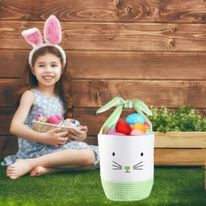 Easter Bunny Basket Bags Rabbit Canvas Toys Bucket Tote Storage Gifts Candies Handbag for Kids