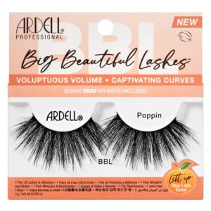 ardell bbl big beautiful lashes 971 poppin, with duo clear adhesive, 1 pack