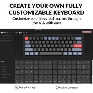 Keychron V4 Wired Custom Mechanical Keyboard, 60% Layout QMK/VIA Programmable with Hot-swappable Keychron K Pro Red Switch Compatible with Mac Windows Linux Carbon Black (Non-Transparent)