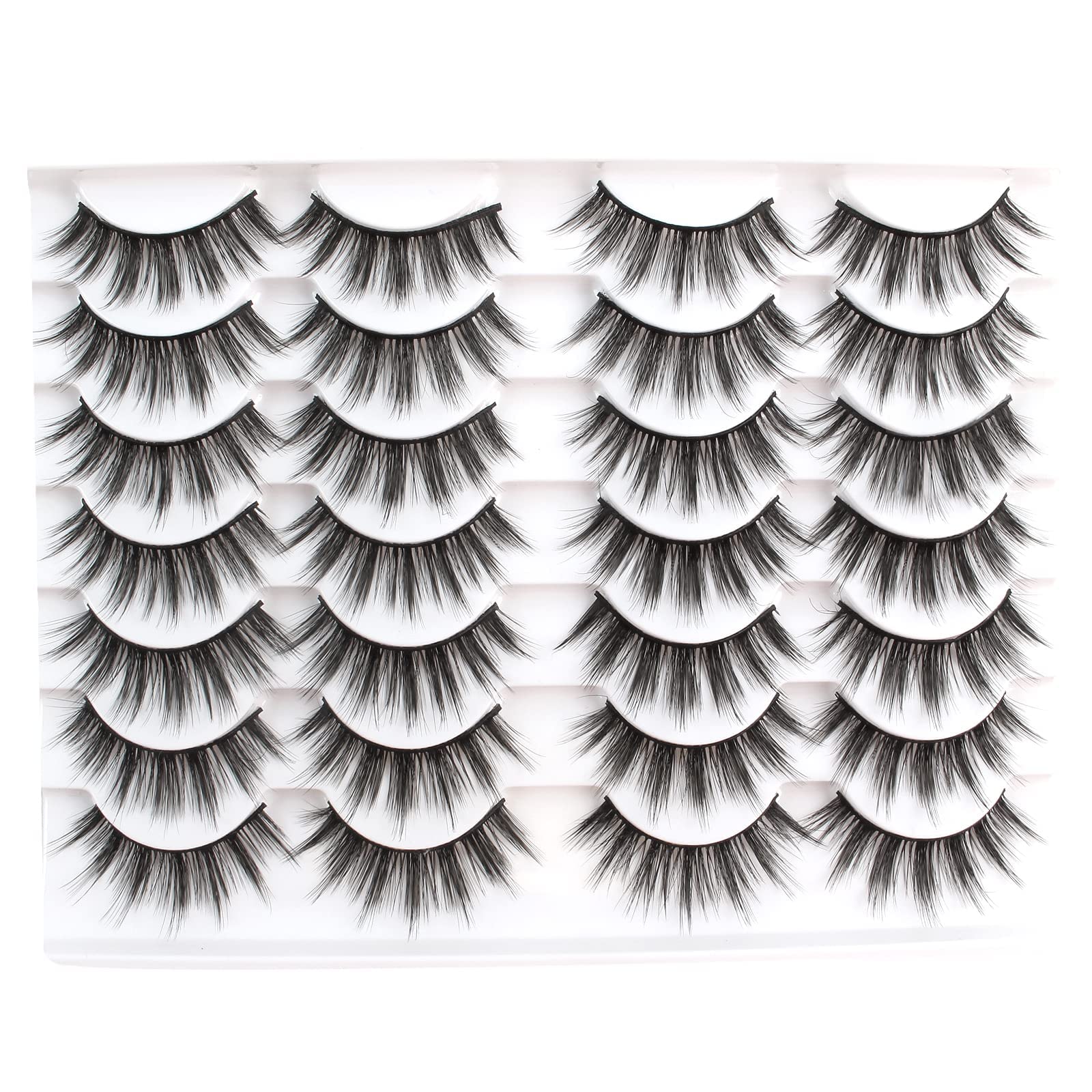 14 Pairs False lashes 3D Faux Mink Eyelashes Fluffy Lashes Natural Look Fake Eyelashes Handmade Reusable Strip Lashes Costume Eyelashes