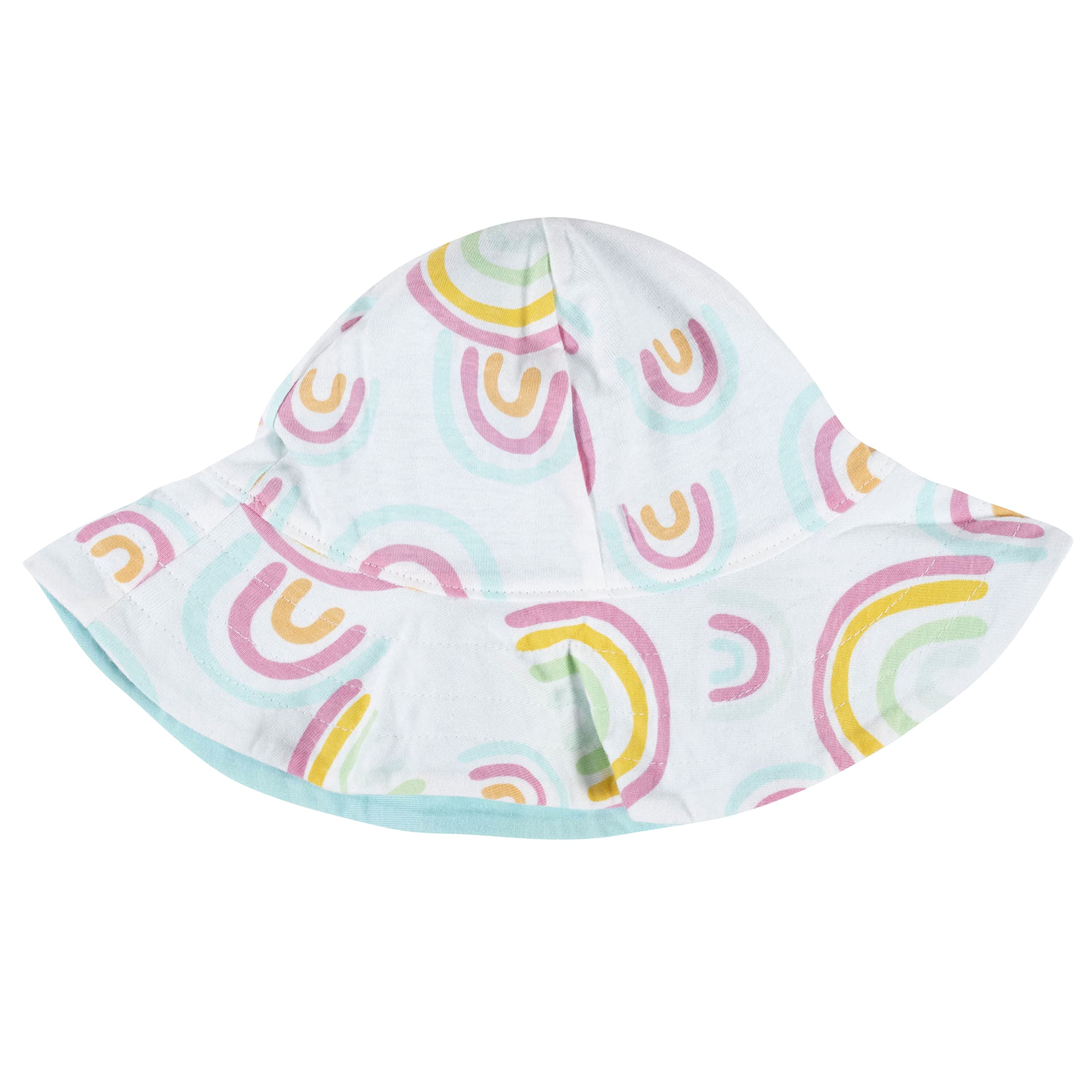 Gerber Baby Girls' 3-Piece Sundress, Diaper Cover and Hat Set, Rainbow Print, 6-9 Months