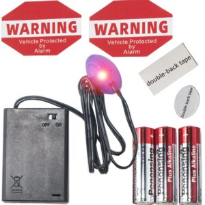 fake car alarm, dummy car alarm,(batteries included) red led light simulate imitation security system, warning anti-theft flash blinking lamp,1pack