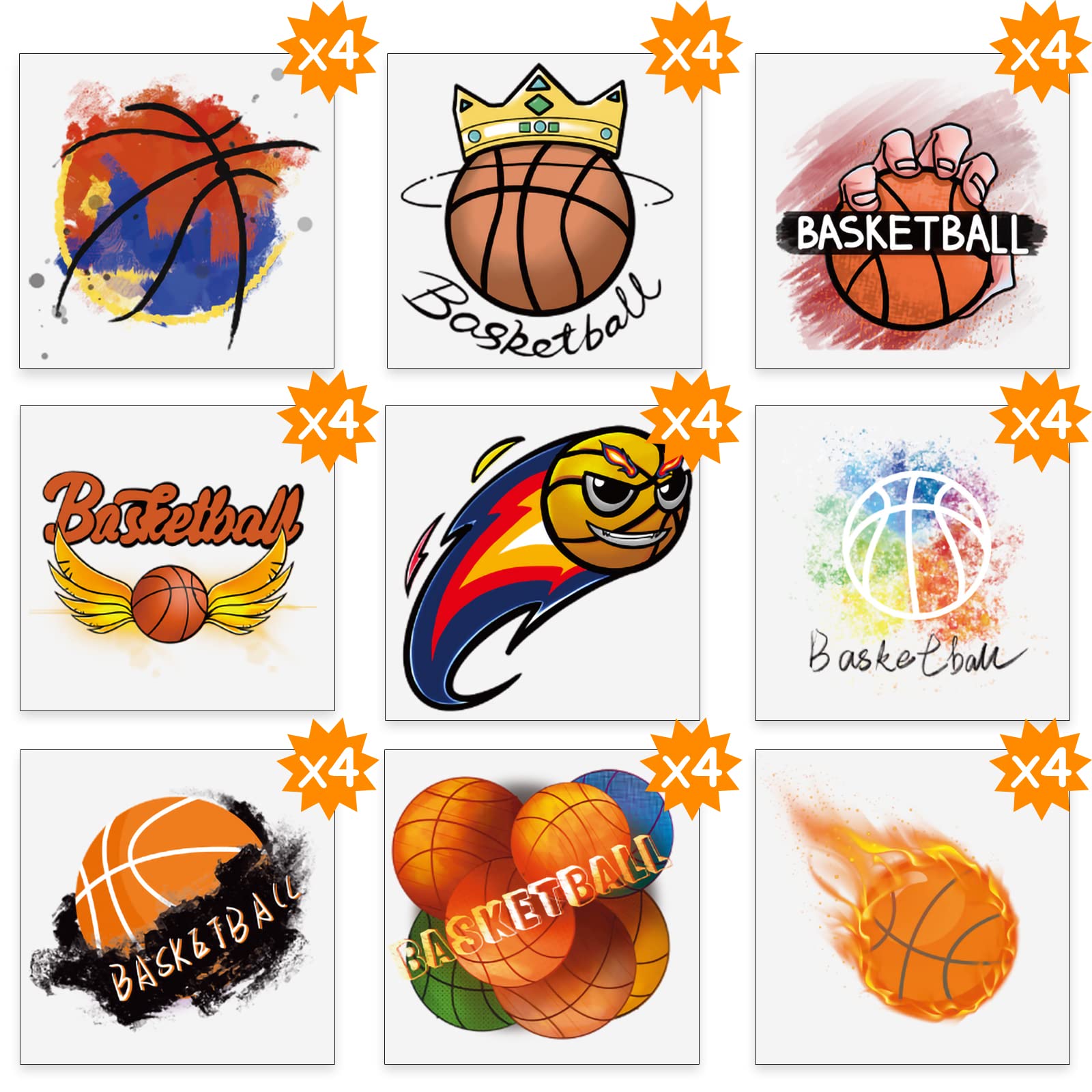 Metker basketball (160 PCS) kids waterproof temporary tattoos,children's temporary tattoo toys,boy face tattoo stickers, boy girl temporary tattoos