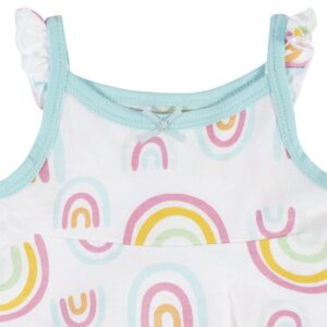 Gerber Baby Girls' 3-Piece Sundress, Diaper Cover and Hat Set, Rainbow Print, 6-9 Months