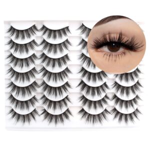 14 pairs false lashes 3d faux mink eyelashes fluffy lashes natural look fake eyelashes handmade reusable strip lashes costume eyelashes