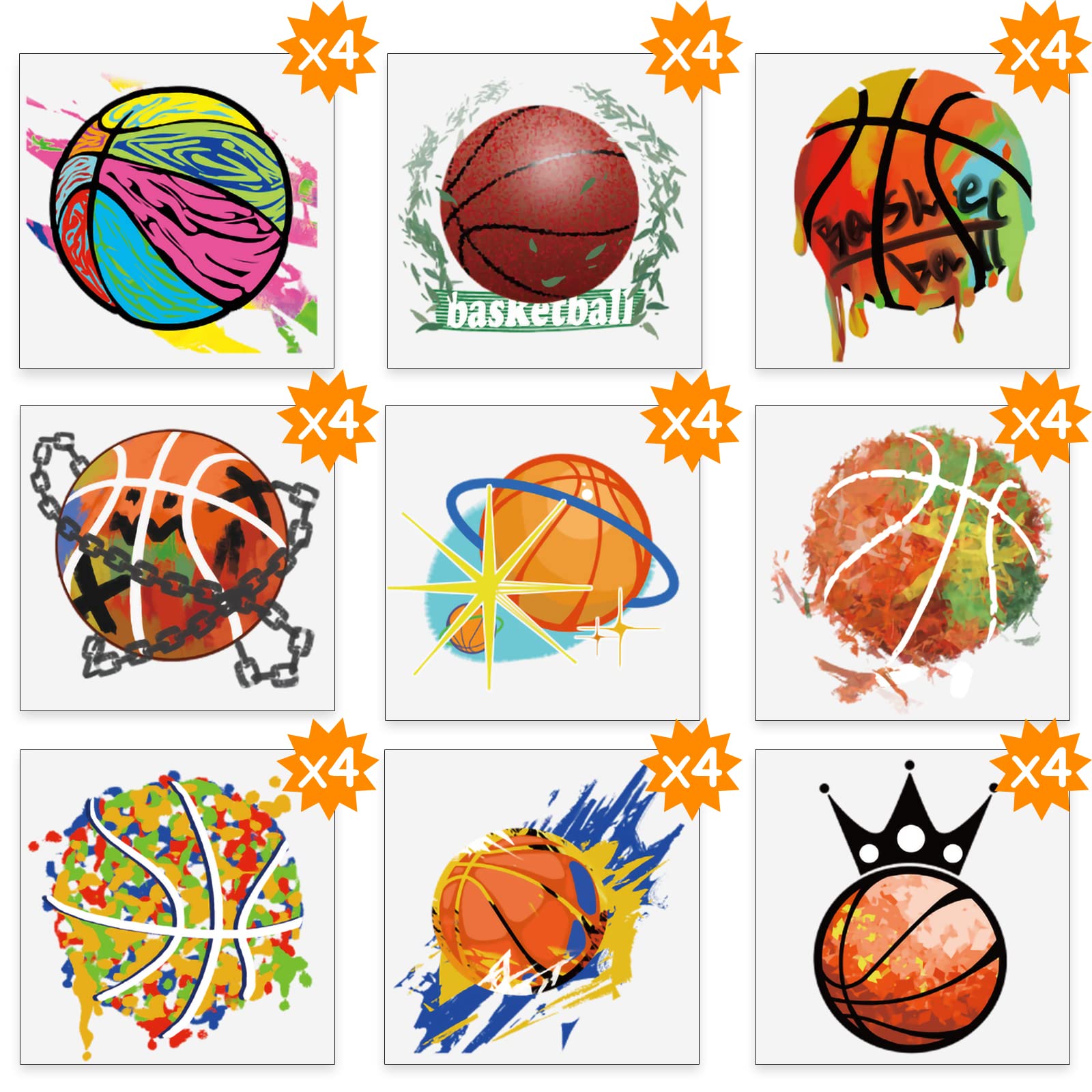 Metker basketball (160 PCS) kids waterproof temporary tattoos,children's temporary tattoo toys,boy face tattoo stickers, boy girl temporary tattoos