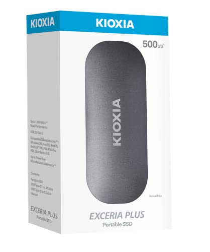 KIOXIA Exceria Plus Portable SSD Memory Card - External Solid-State-Drive, USB 3.1 Typ-C 4k Video Recording, Pink, 500 GB