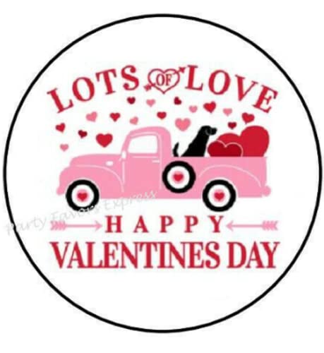 30 Pcs 1.5" Inch Happy Valentine's Day Truck Stickers - Valentines Truck Stickers - Happy Valentine Stickers Envelope Seals Labels - D #AA61RK