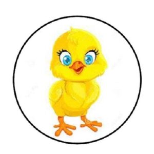 48 pcs cute easter chick stickers envelope seals labels round tags, stamps sticker for gift cards, envelopes, boxes for holiday, birthday, christmas