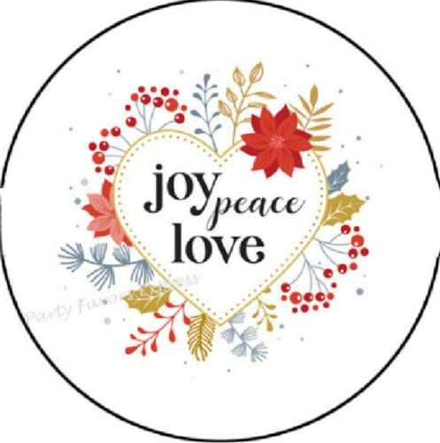 30 Pcs 1.5" Inch Love Peace Joy Heart Flowers Stickers - Flower Stickers - Joy Stickers Envelope Seals Labels - D #AA61RK