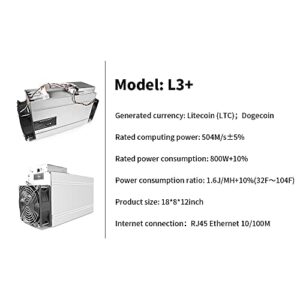 Unistar Miner AntMiner Scrypt L3+ for Litecoin and Dogecoin 504MH/s 1.6W/MH ASIC Miner, The Fastest Arrival is 2-5 Days, FBA Shipping