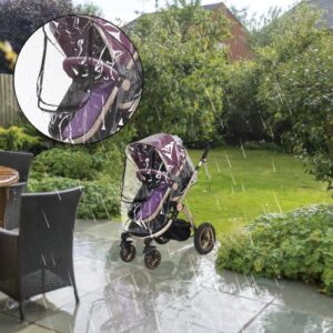 Stroller Rain Cover, Stroller Cover Universal Travel Weather Shield Rain Cover for Stroller Transparent Stroller Poncho Waterproof Zipper Window Design Winter Snow Wind Protection Small Medium Carts