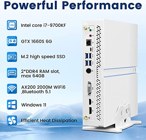 BOESIIPC Mini Gaming PC, Desktop Computer i9-9900KF (Up to 5.0 GHz), GTX1660 Super 6G, 64G DDR4, 1T NVME SSD, 4K, Multi-Screen Display, WiFi6, BT5.0, Gigabit Network, Windows 11 Pro