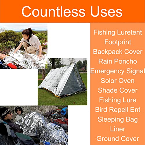 Essenhome 30 Pcs Emergency Mylar Thermal Blanket,fire Blanket,Gigantic Space Blanket 82 * 52 in. Marathons and Car Use