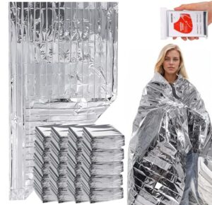 essenhome 30 pcs emergency mylar thermal blanket,fire blanket,gigantic space blanket 82 * 52 in. marathons and car use