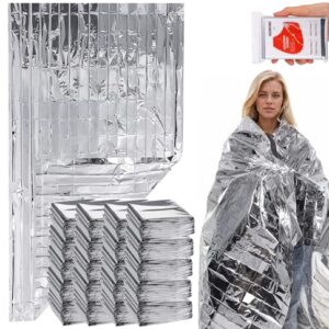 Essenhome 30 Pcs Emergency Mylar Thermal Blanket,fire Blanket,Gigantic Space Blanket 82 * 52 in. Marathons and Car Use