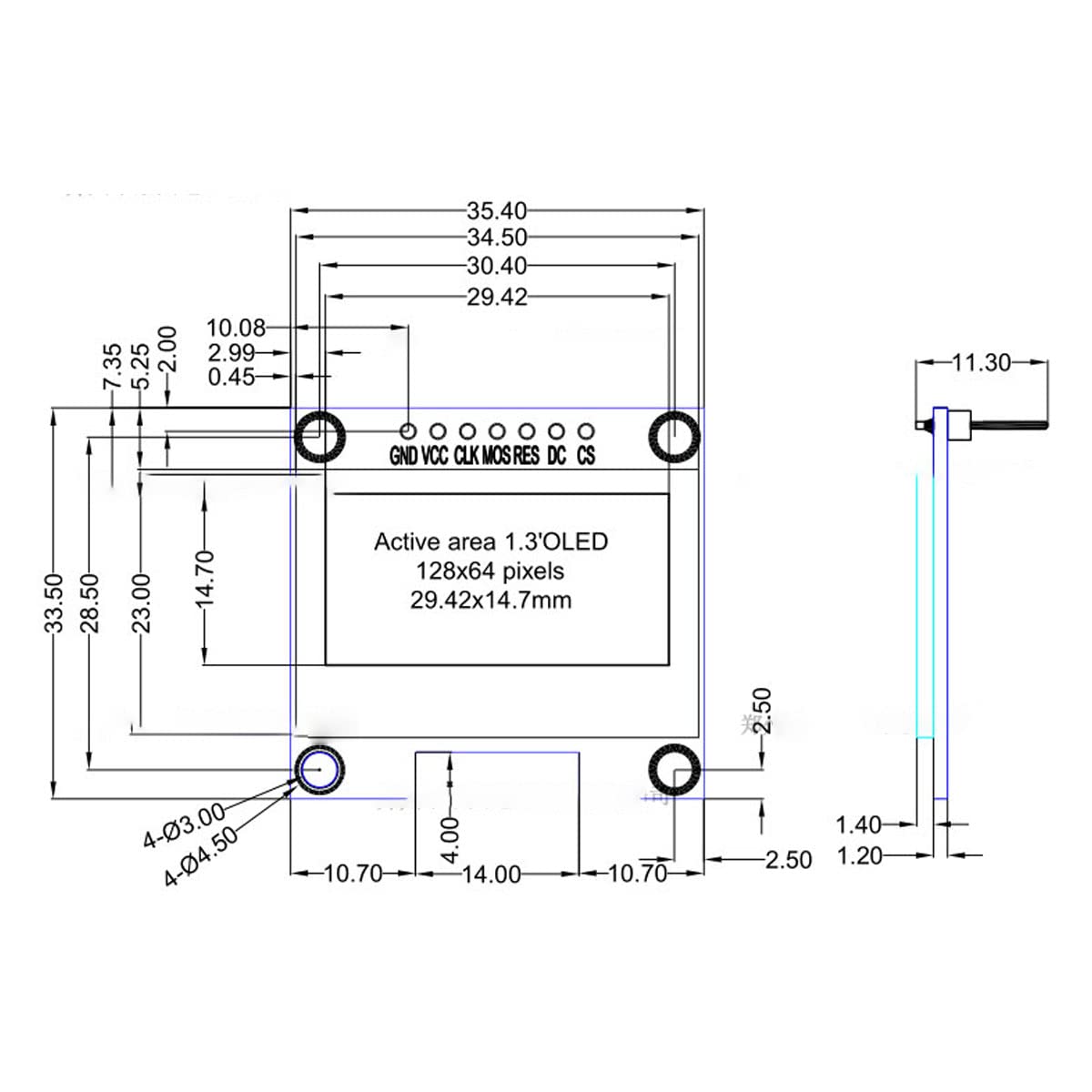 1.3 inch OLED Module 7Pin SPI/I2C White Color 128X64 1.3 inch OLED LCD LED Display Module 1.3" OLED Module