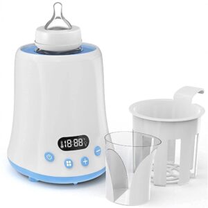 baby bottle warmer, bottle warmer for breastmilk or formula with a timer, baby food defrost&heater with lcd display, accurate temperature control, constant mode, fit all baby bottles