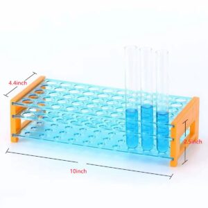 Plastic Test Tube Rack for 16/18mm Tubes, Lab Test Tube Holder Rack, Holds 50, Detachable (1pacs)