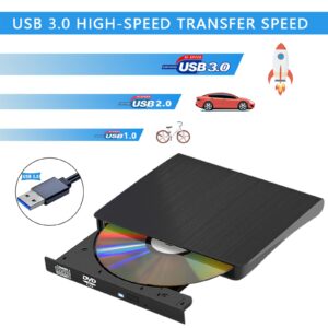 External CD Drive Portable Drive USB3.0 Portable Drive Can Read DVD/CD is Suitable External CD/DVD Drive for Laptop/Desktop/Windows10/8/7/XP