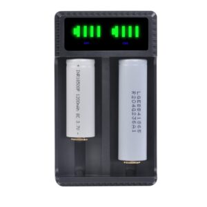 PowerTrust LED Universal Battery Charger for 21700 26650 22650 18650 18490 18350 17670 17500 16340 14500 10440 Rechargeable Batteries