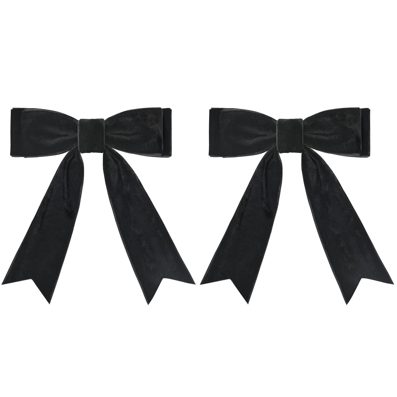 2PCS 5" Velvet Black Hair Bows Girls Hair Clips Ponytail Holder Accessories for Girls Toddlers