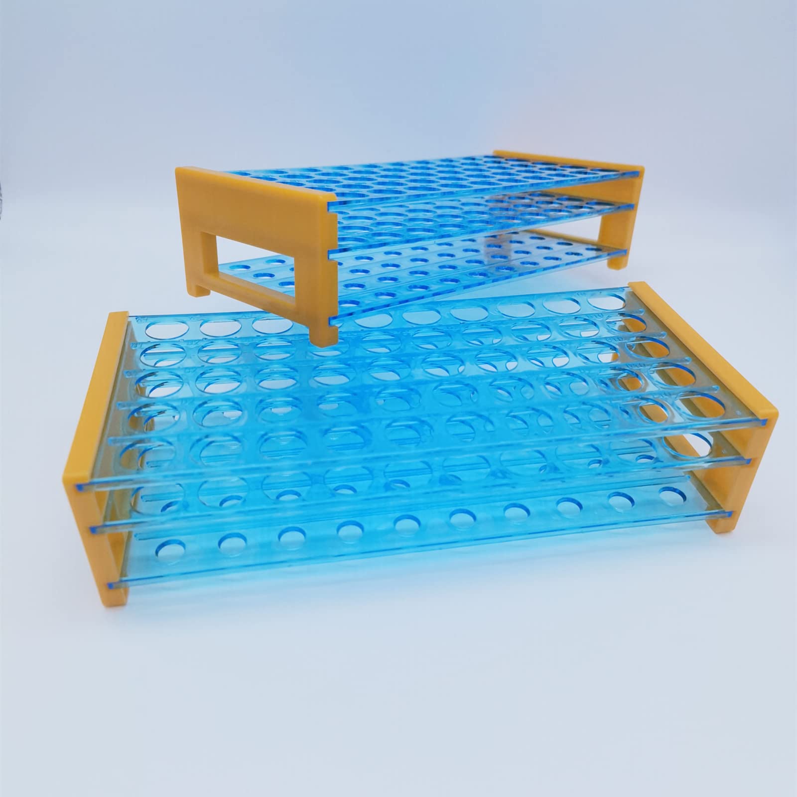 Plastic Test Tube Rack for 16/18mm Tubes, Lab Test Tube Holder Rack, Holds 50, Detachable (1pacs)