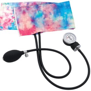 Prestige Medical Premium Adult Aneroid Sphygmomanometer, Tie Dye Cotton Candy Sky